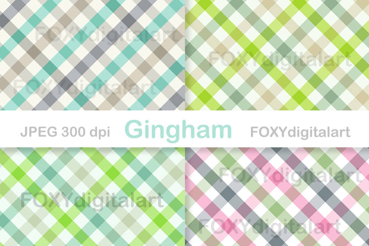 Gingham Digital Paper Pack, a Pattern Graphic by FOXYdigitalart