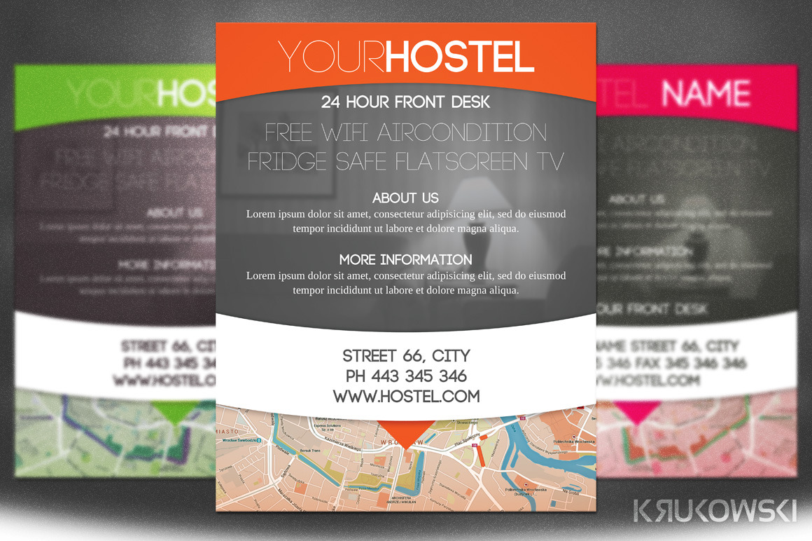 Hostel Flyer, a Flyer Template by Krukowski Graphics