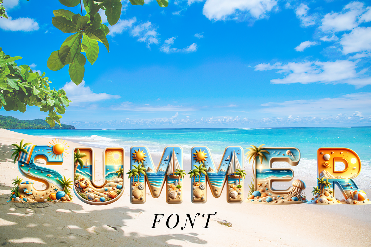 Summer Font Beach Alphabet Bundle | Creative Market