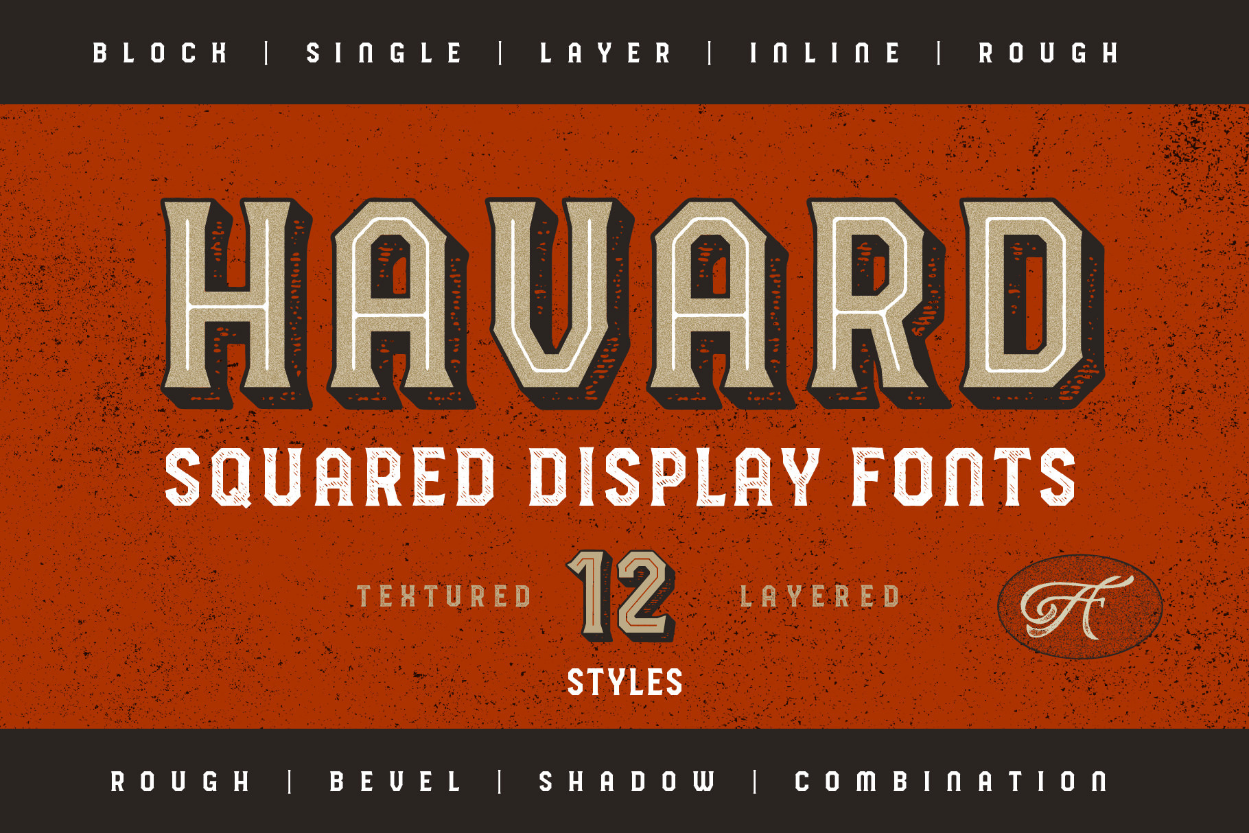 HAVARD DISPLAY - SQUARED & LAYERED, a Font by Adam Fathony