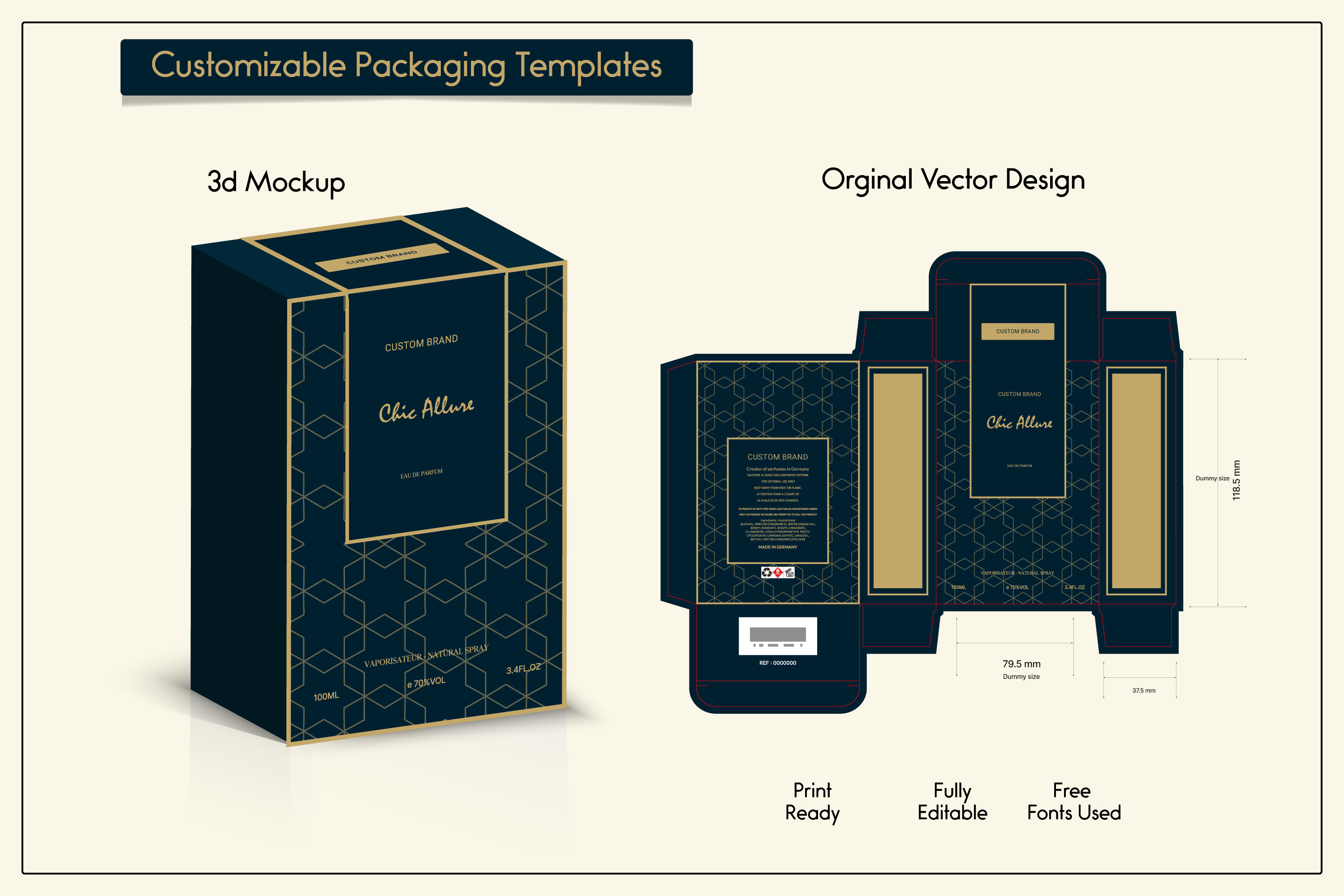 3D box packaging design, an Object Graphic by sumonuix | Creative Market