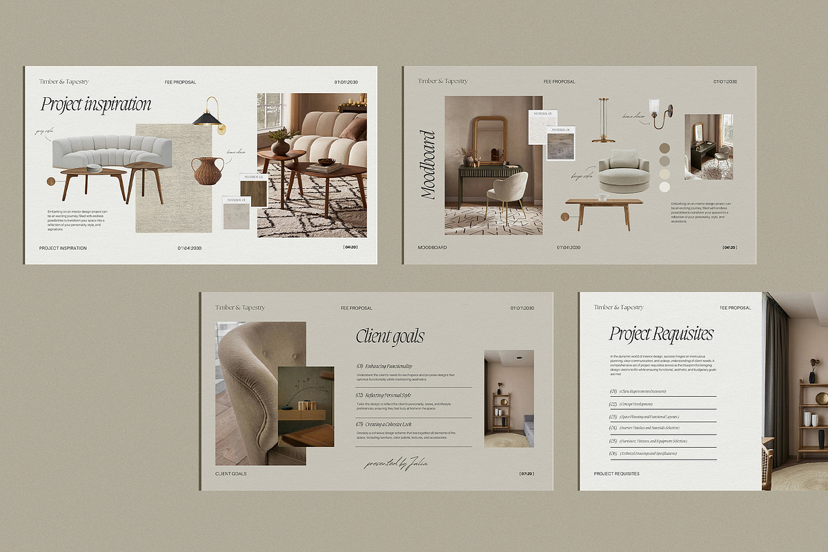 Interior Design Fee Proposal Canva, a Presentation Template by Amaré ...