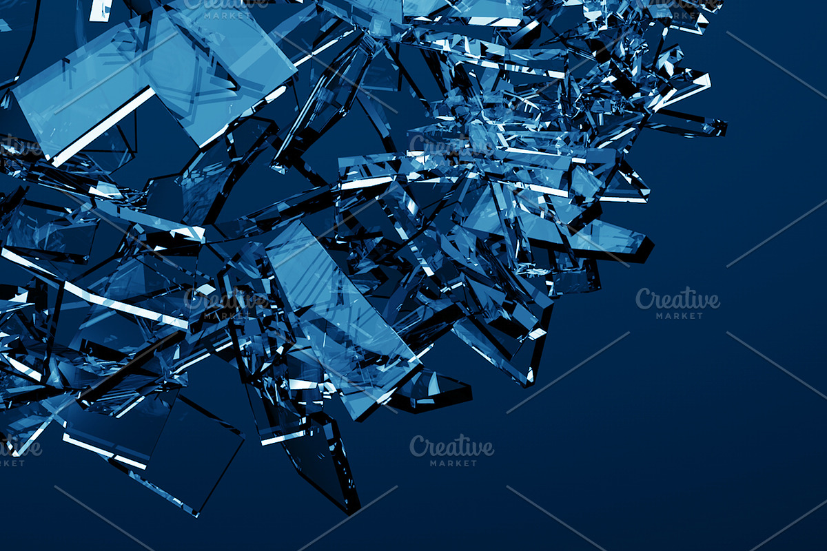 Blue shattered glass - 6 backgrounds, an Object Graphic by ...