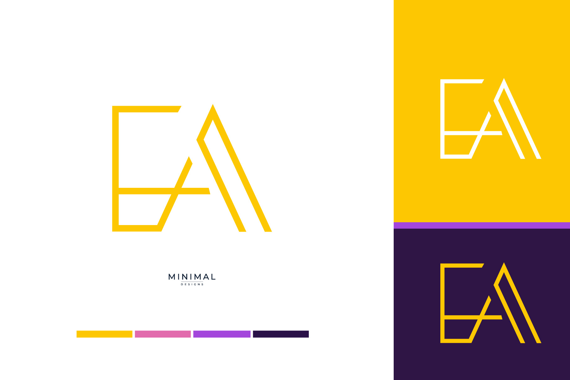 monogram icon logo EA, a Branding & Logo Template by idesign_4u