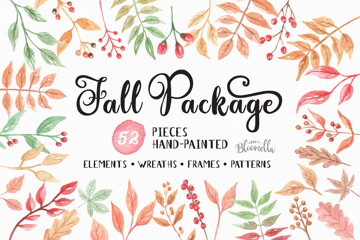 Fall Clip Art Autumn Watercolor, a Graphic by Bloomella