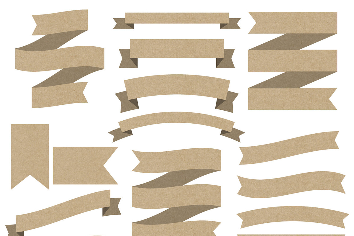 Kraft Paper Ribbon Banners, an Illustration by Avenie Digital