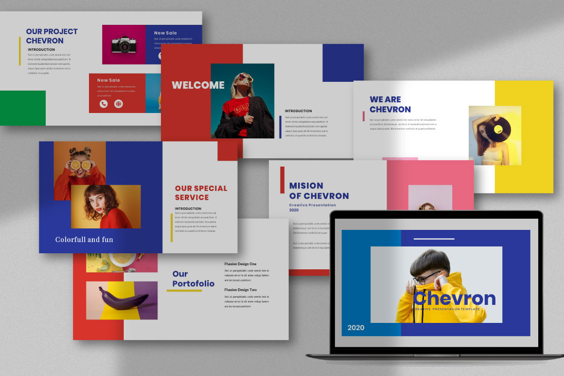 Chevron google slides template, a Presentation Template by nyilstudio