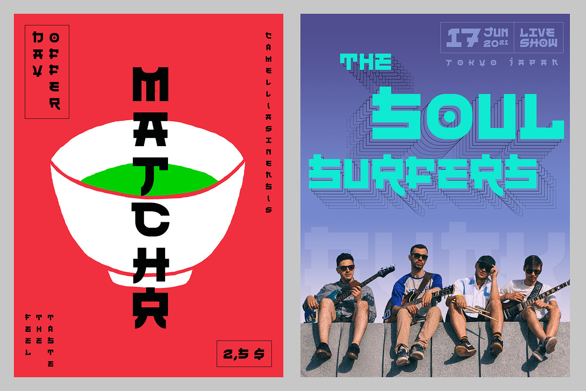 ST-Tokyo hieroglyphic display font, a Font by Shimanov Types