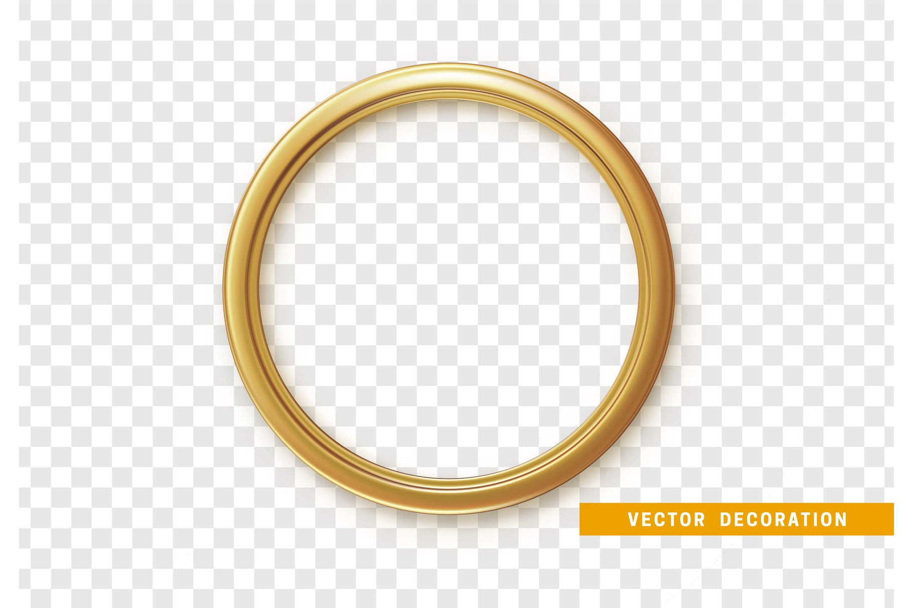 Golden round frame isolated on transparent background, an Object ...