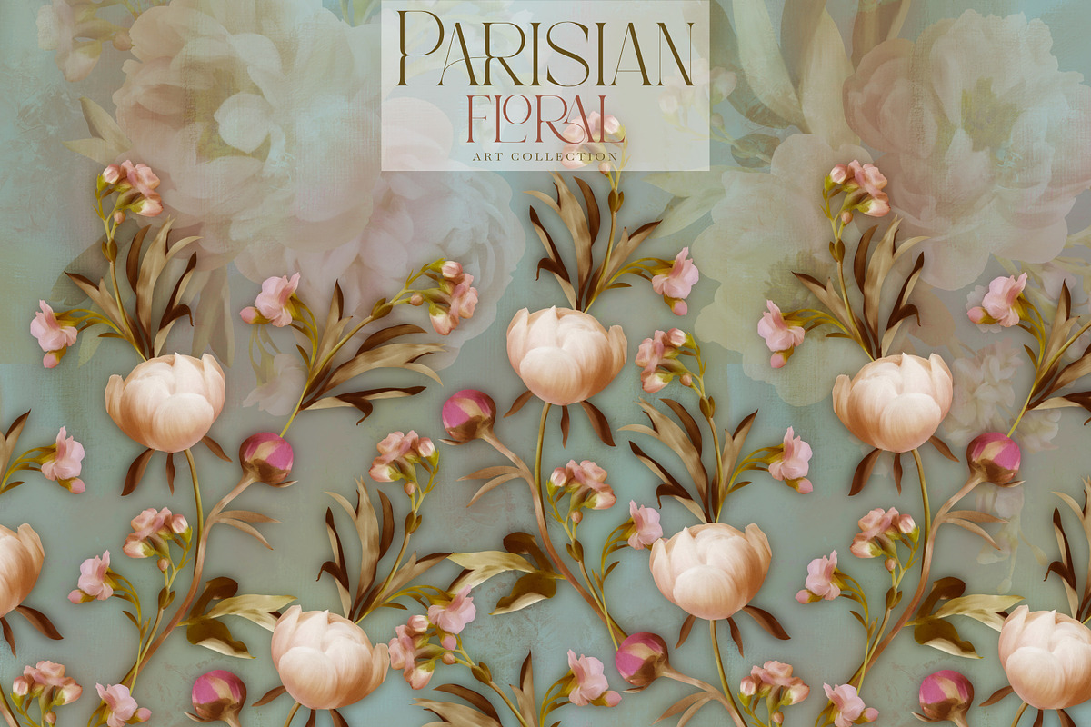 Parisian Floral Art Collection, a Decorative Illustration by Eclectic ...