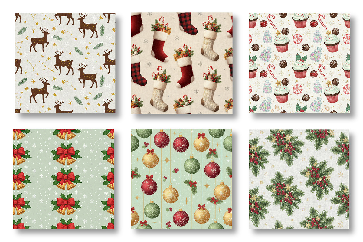 Christmas Seamless Pattern Bundle, a Pattern Graphic by Canvas Craft