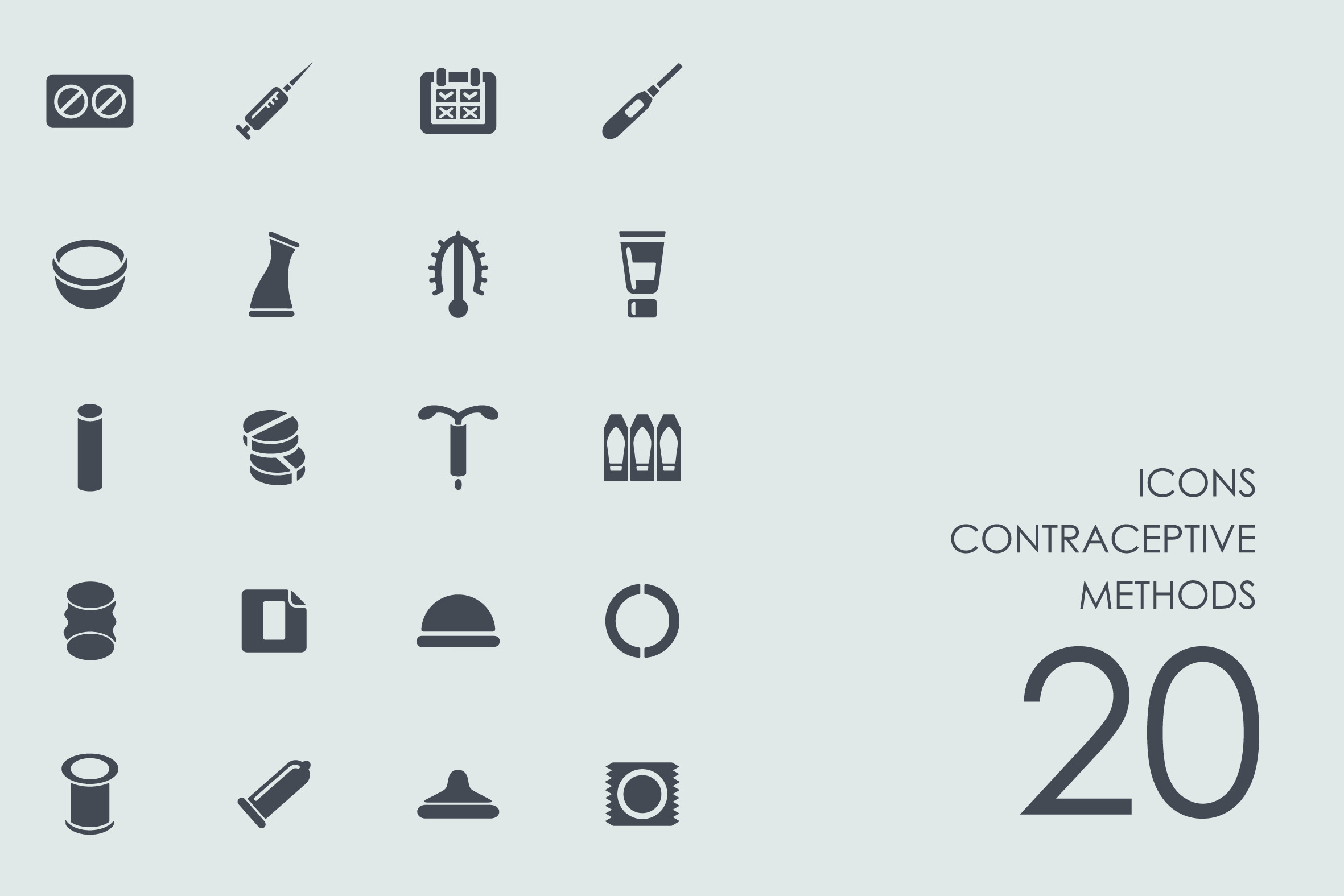 Contraceptive methods icons, an Icon by Palau