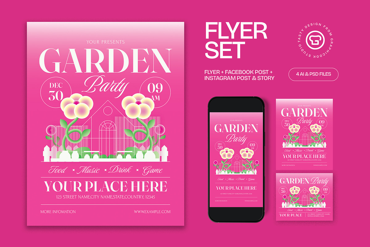 Garden Party Flyer, a Flyer Template by graphicook
