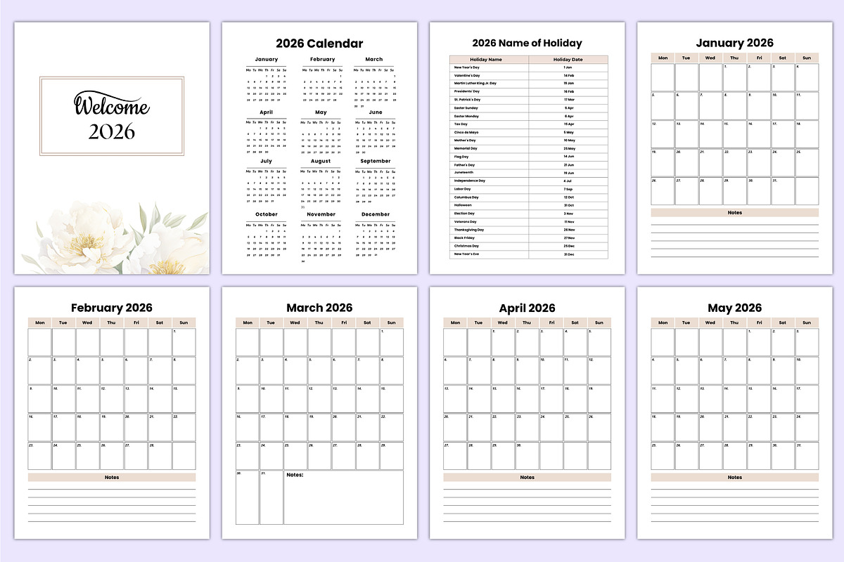 2025-2026 Monthly Planner Canva Kdp