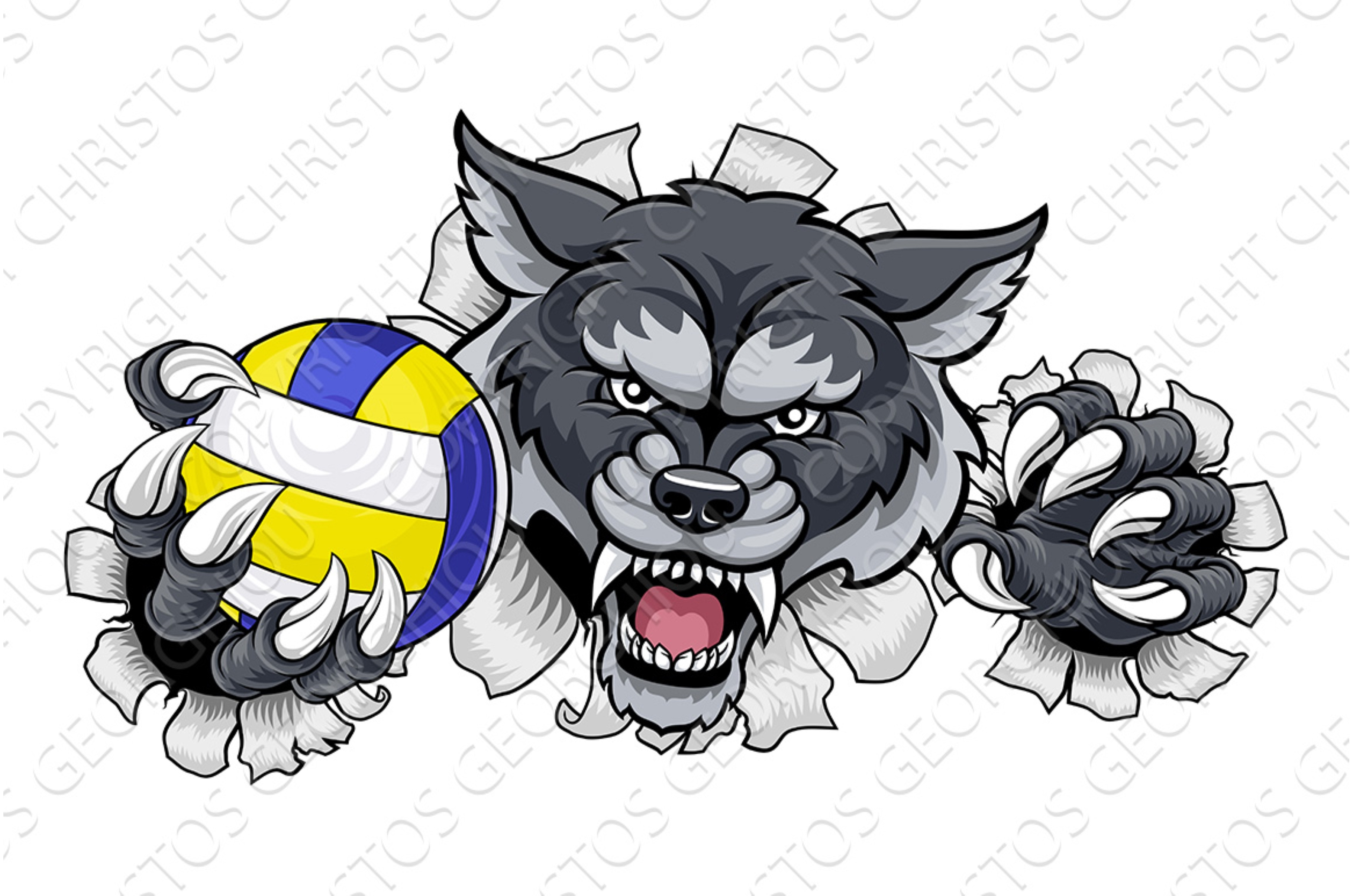 Wolf Werewolf Volleyball Volley Ball, an Animal Illustration by ...