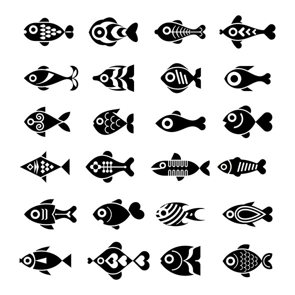 Fish vector icon set, an Icon by danjazzia