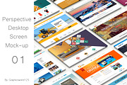 Perspective Desktop Screen Mock-up, a Device Mockup by Graphicsworld125 ...