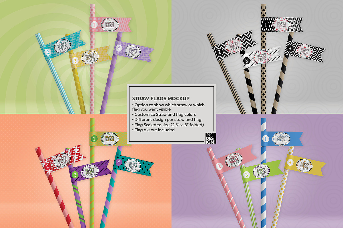 Straw Flag Mockup, a Packaging Mockup by INCDesign