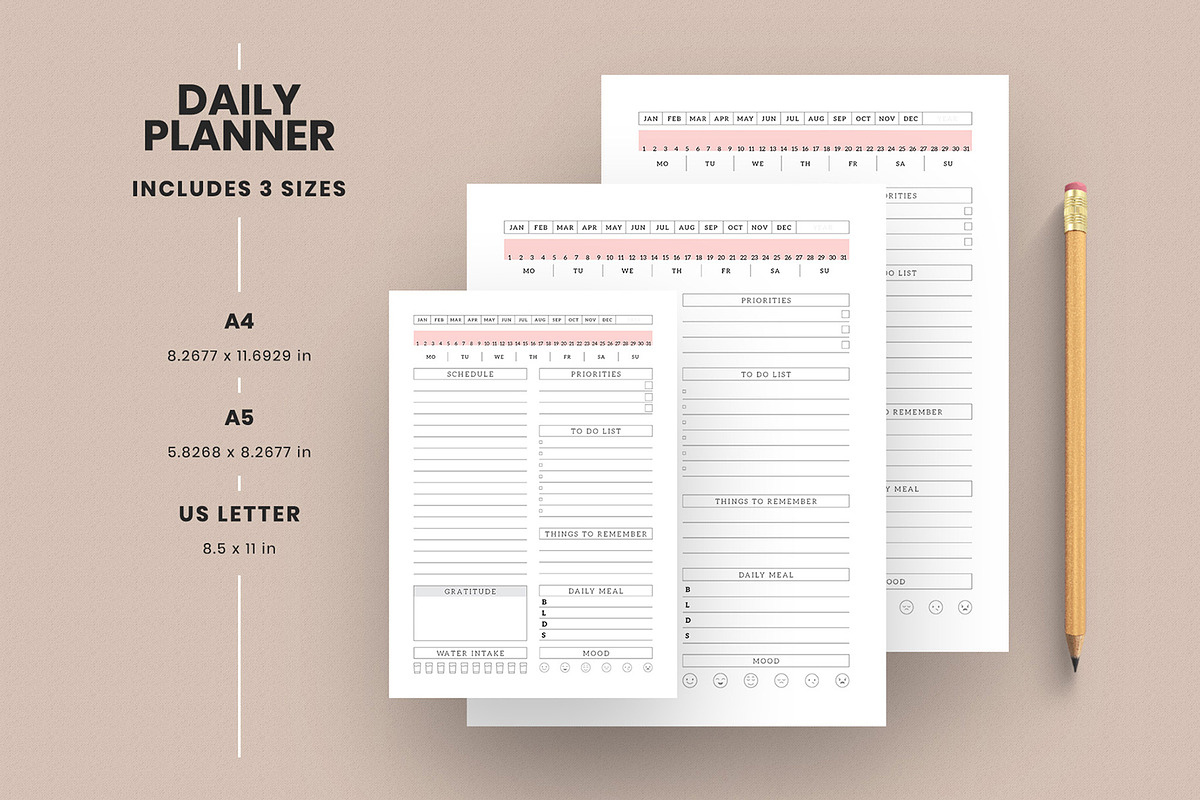 Editable CANVA Daily Planner Sheet