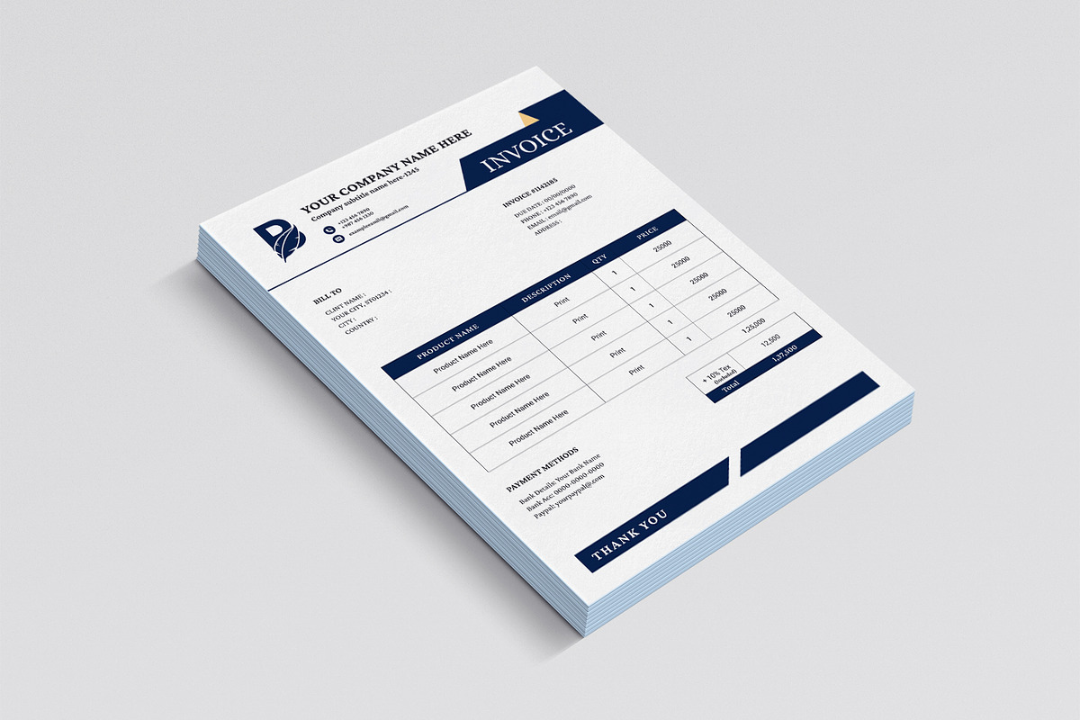 Premium Invoice Template/InDesign, a Stationery Template by Design Zone