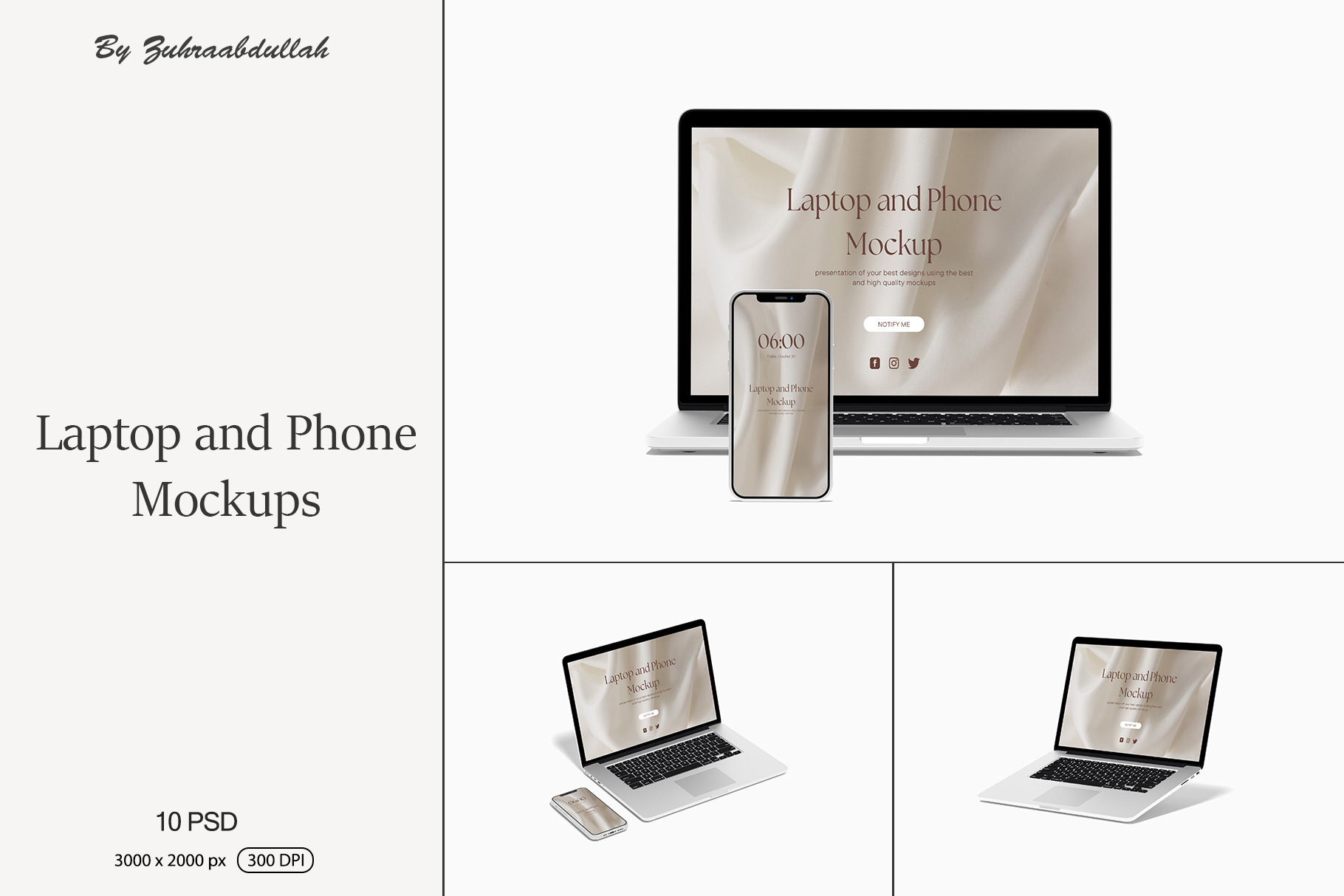 Laptop and Phone Mockups, an iPhone Mockup by zuhraabdullah