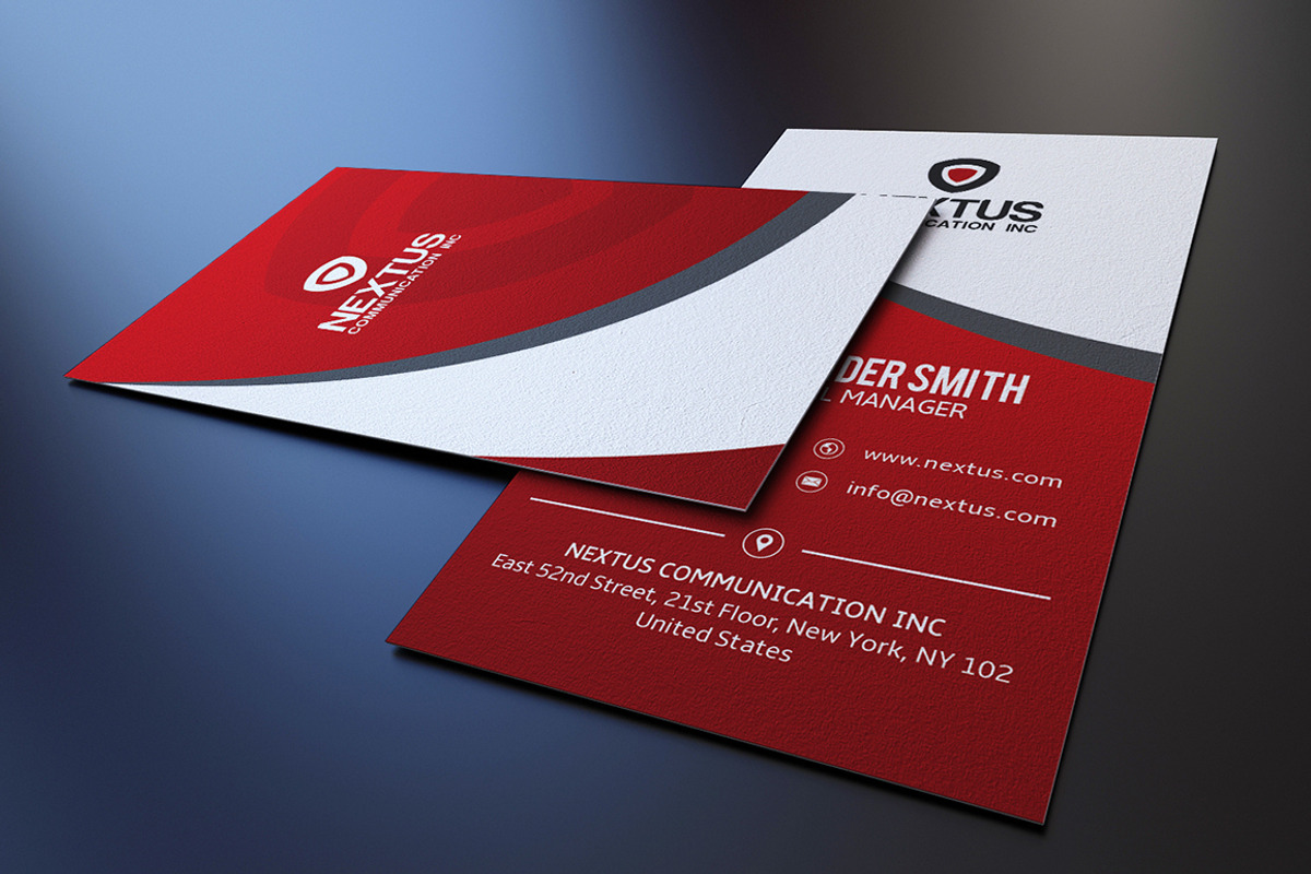 Modern Red Business Card, a Business Card Template by Marvel