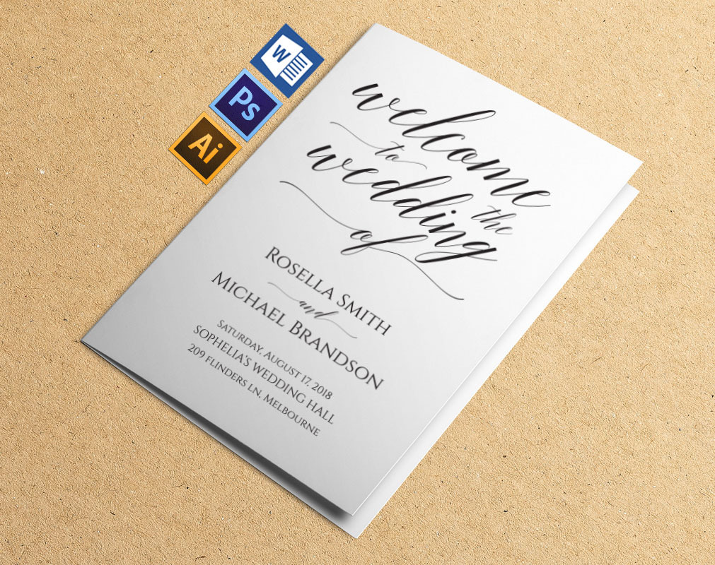 Wedding Program folded SHR360, an Invitation Template by Shafura_Wedding