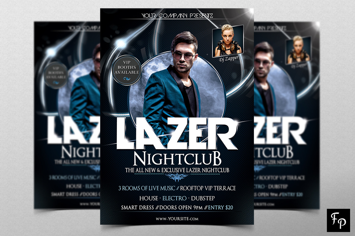Lazer Club Flyer, a Flyer Template by FlyerPig