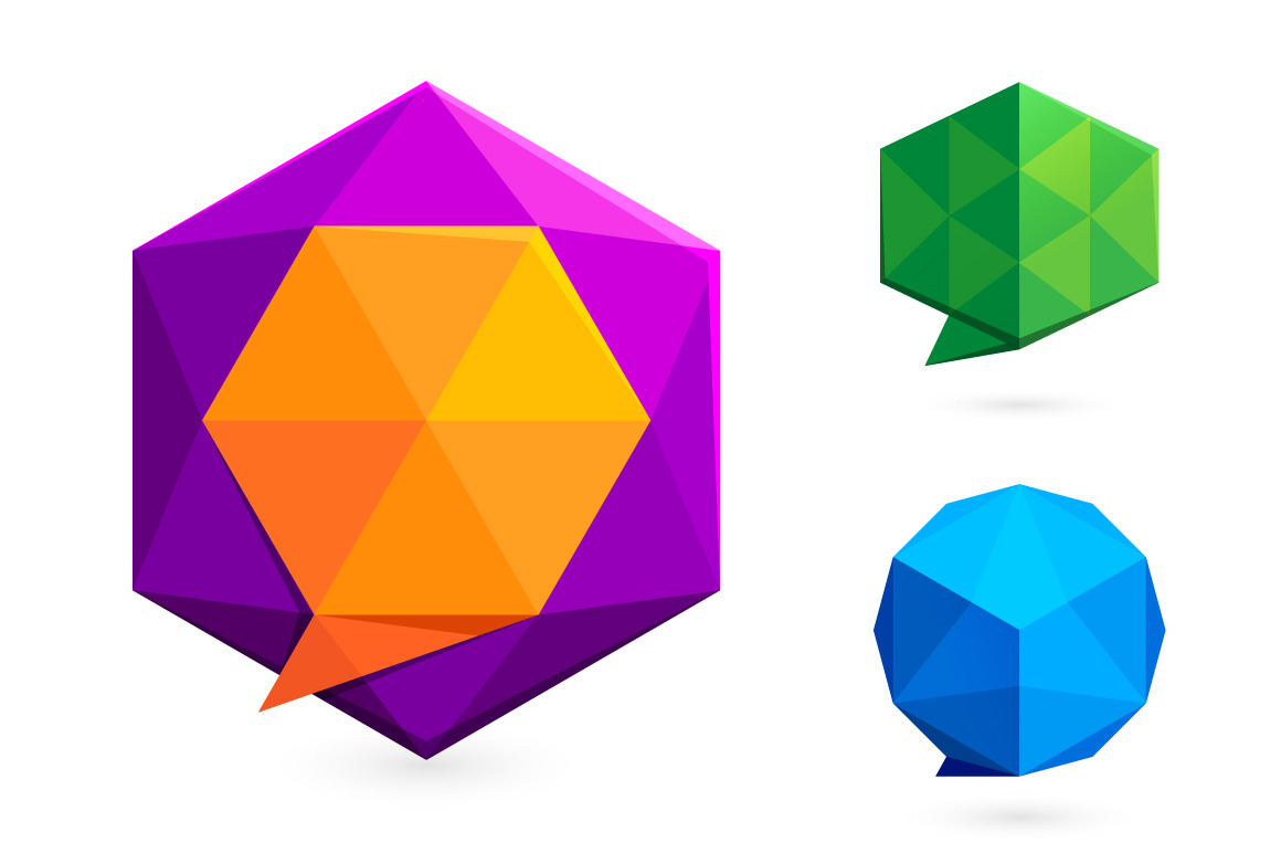Cube Speech Bubble logo, an Icon by kaer_shop
