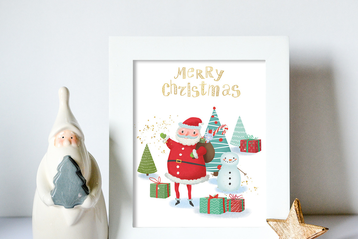 Christmas pack, Santa clip art, a Decorative Illustration by WonderWonder