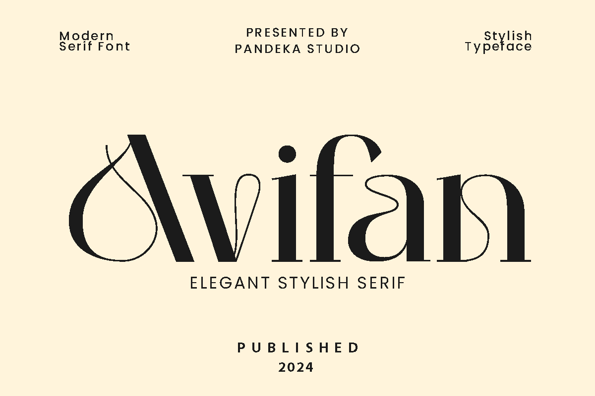 Avifan - Elegant Serif Font, a Serif Font by Pandeka Studio