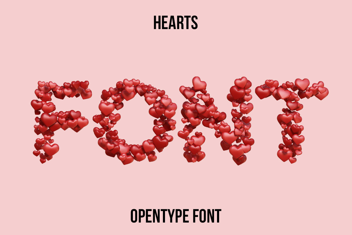 Hearts Font, a Font by Handmadefont