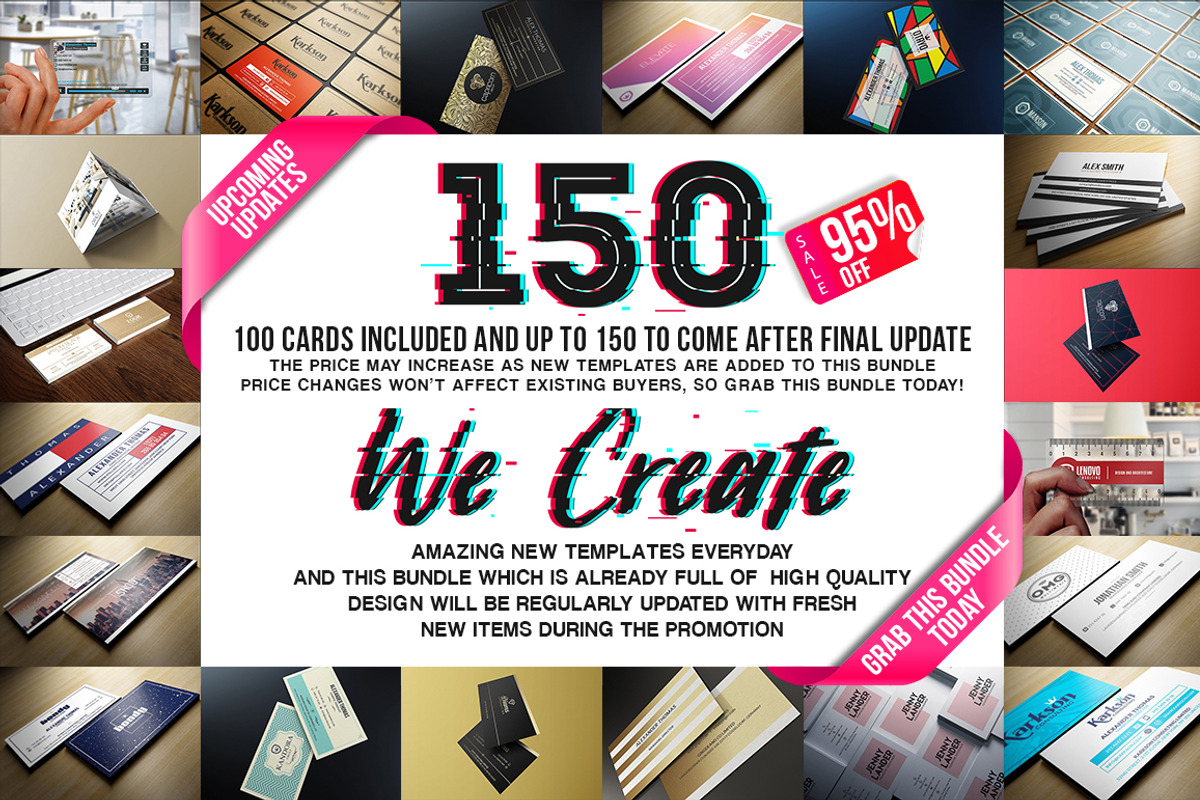 100 Massive Business Cards Bundle V2, a Business Card Template by Marvel