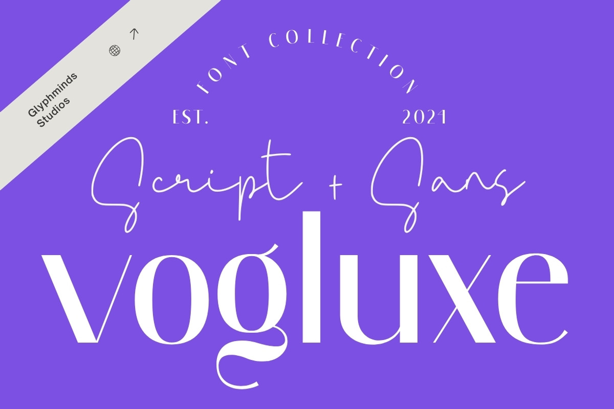 Vogluxe Font Duo, a Sans Serif Font by Glyphminds Studios