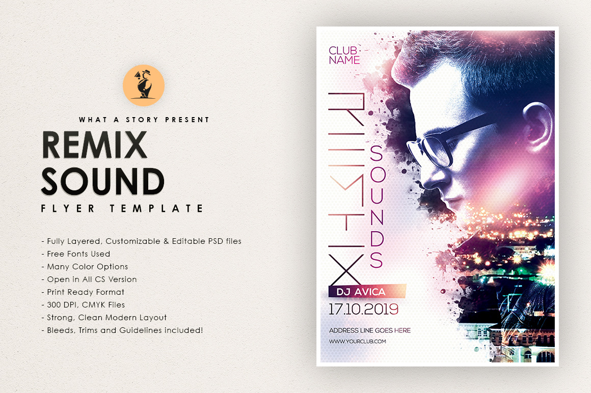 Remix Sound, a Flyer Template by What a Story