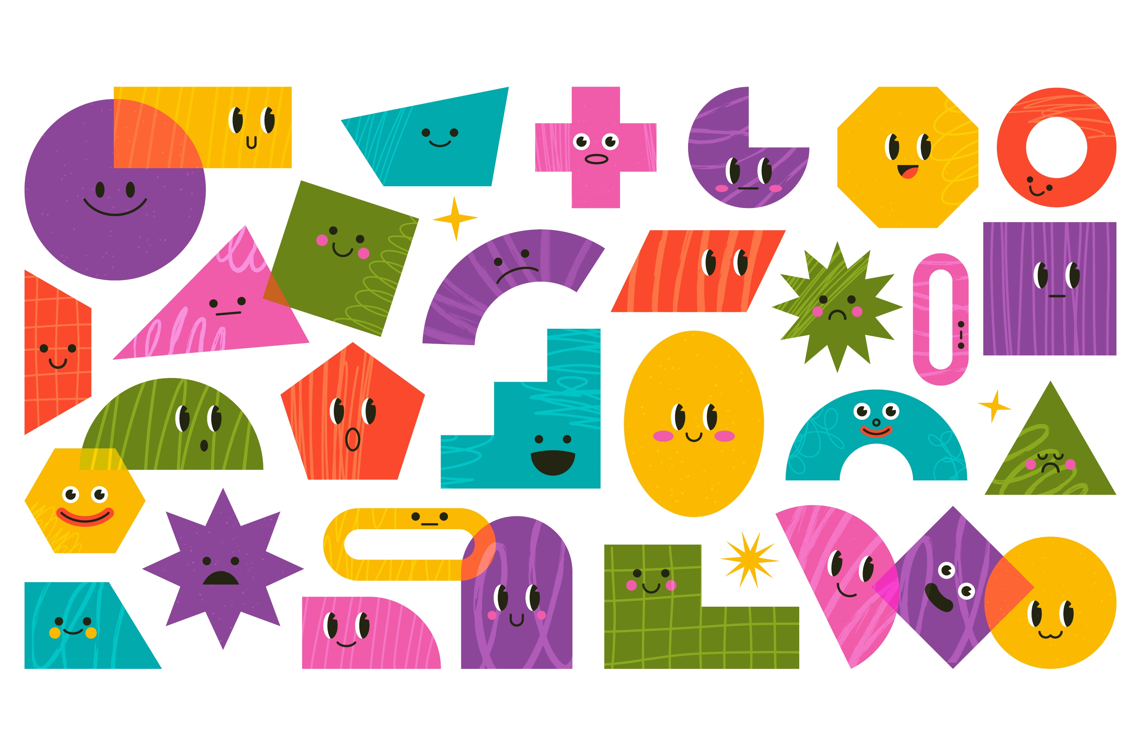 Abstract geometric comic shapes | Background Graphics ~ Creative Market