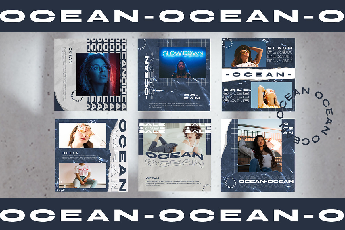 OCEAN Instagram Template, a Social Media Template by Compaq_Creative