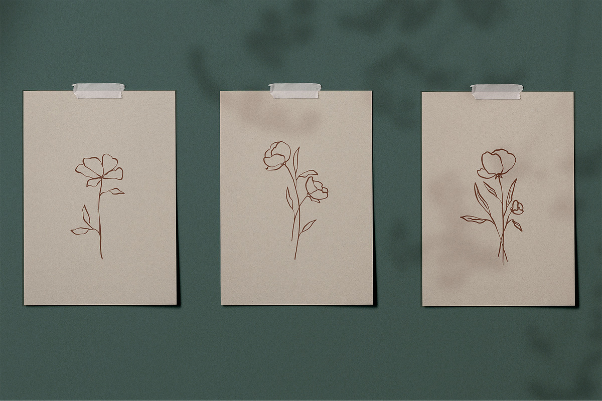 Botanical Line Art Logo, an Illustration by Backyard Rose