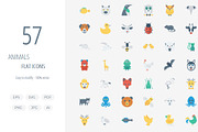 50+ Animals Flat icons, an Icon by Dinosoftlabs