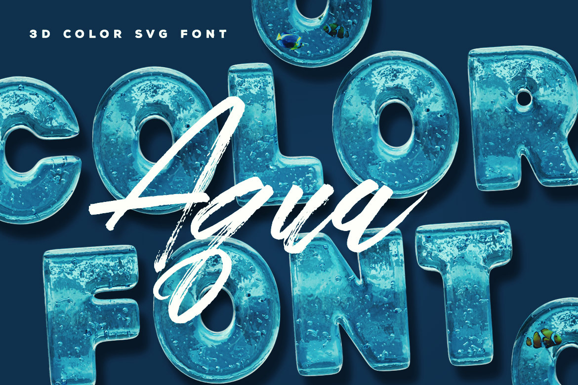 Aqua - Color SVG Font, a Font by Deeezy