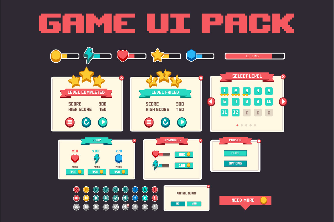 Complete game ui pack, a Graphic by Game Ui art