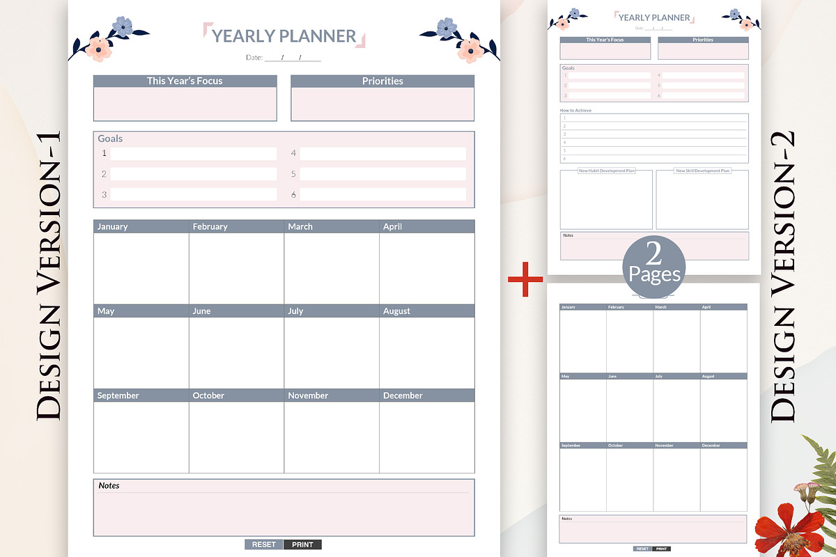 Yearly Planner in Word & Digital PDF
