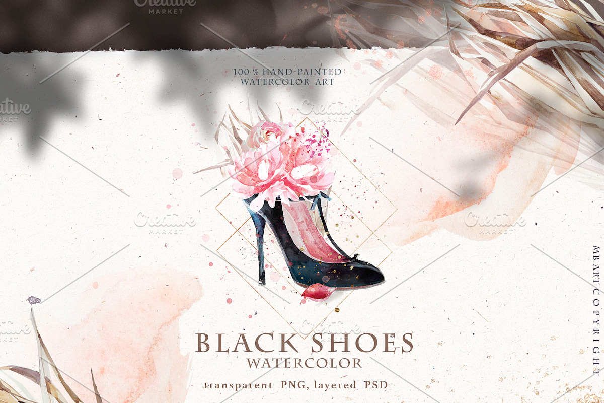 Cinderella shoes watercolor, an Object Graphic by Alisa Mikibith Art