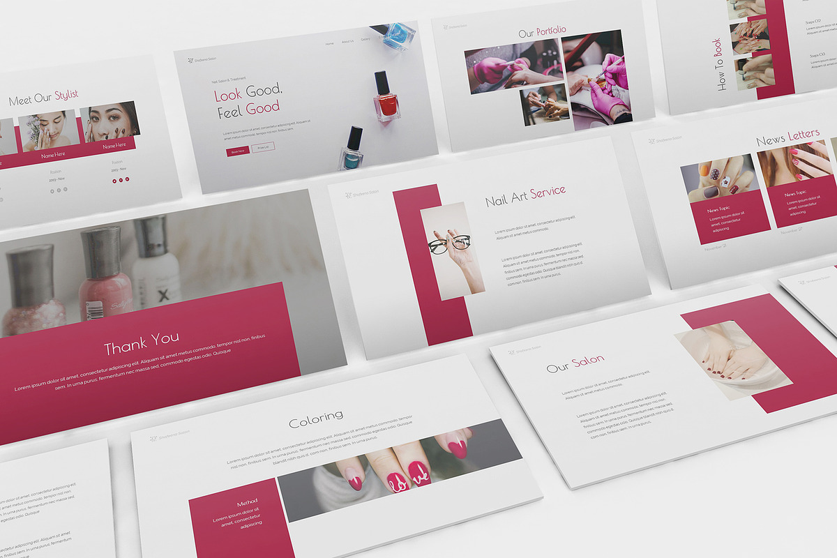 Nail Salon Powerpoint Template, a Presentation Template by Formatika Studio