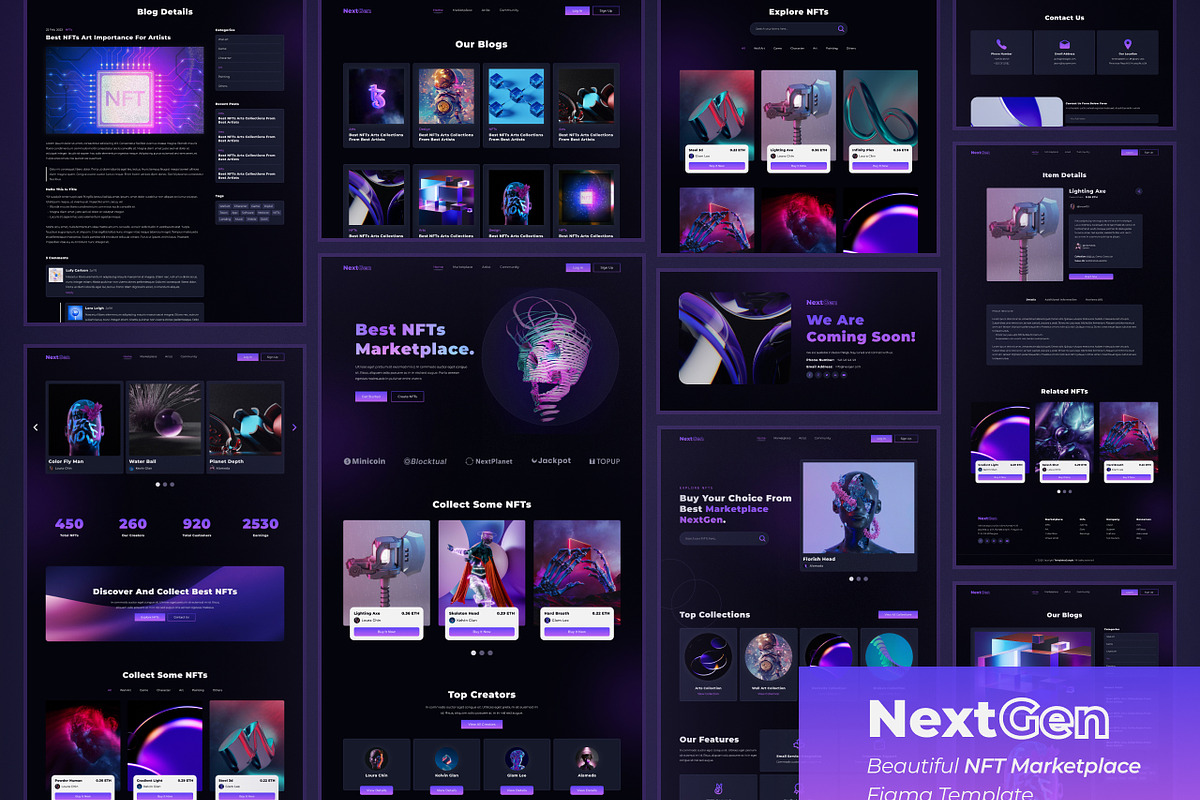 NextGen NFT Marketplace Figma Template