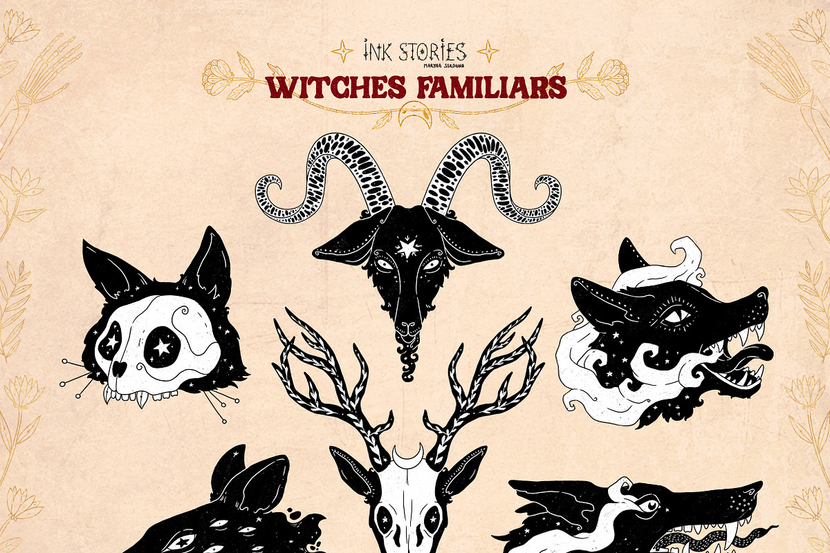 Witches Familiars, an Animal Illustration by Ink Stories