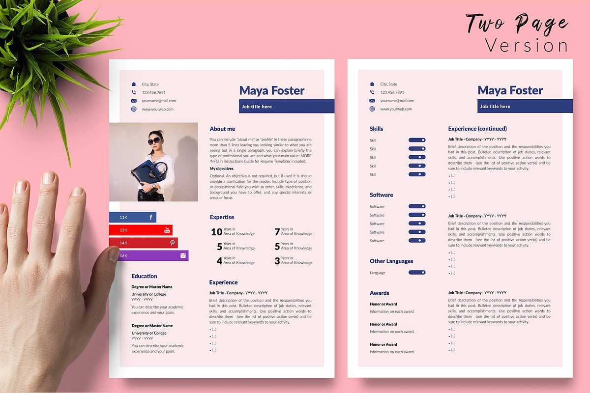 Modern CV Template / Resume - Maya