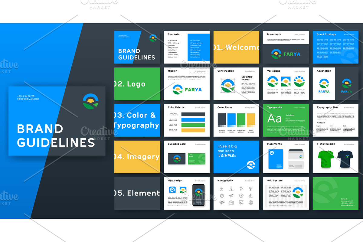 Multicolor Brand Guidelines template, a Texture Graphic by GraphiShop