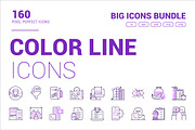 Big collection of Color Line Icons, an Outline Icon by Creative Graphics