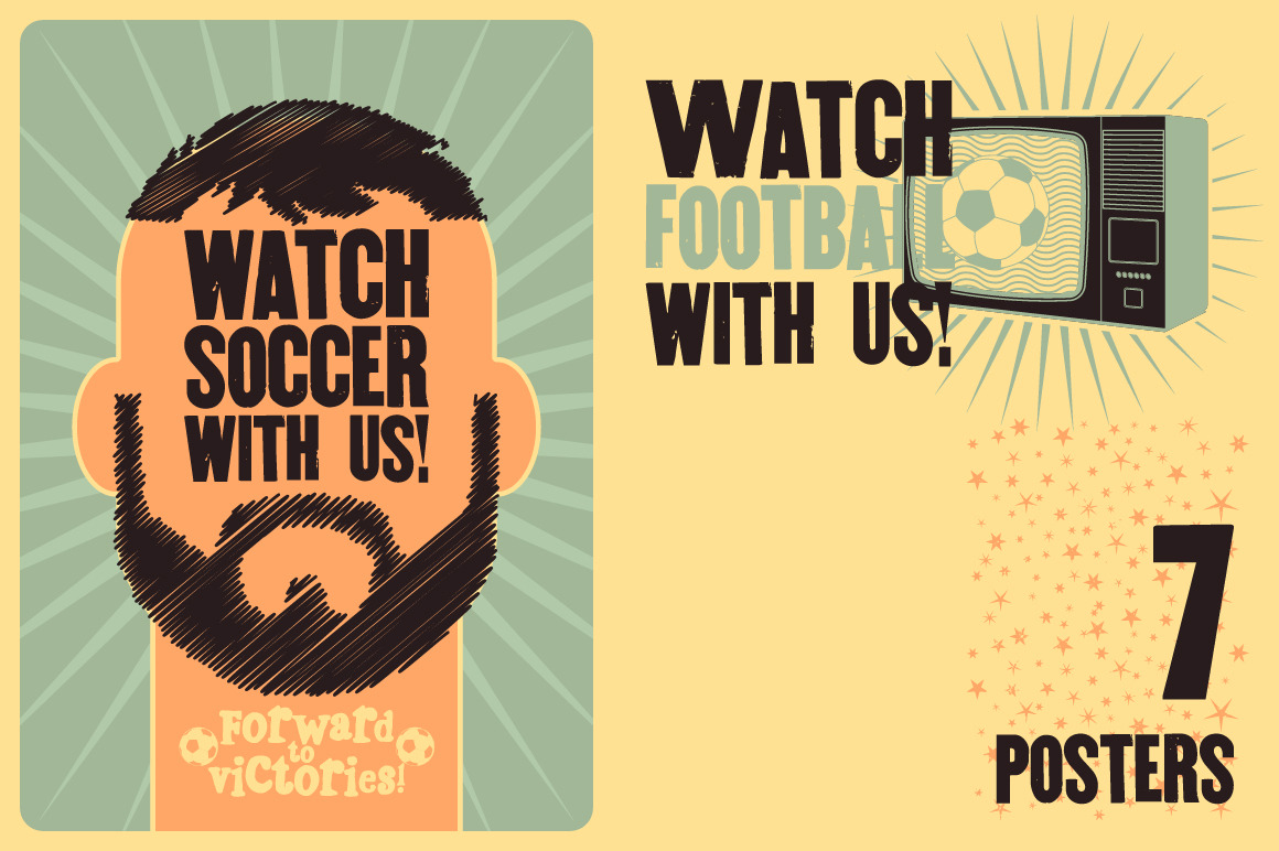 Football+TV. Vector poster set., a Sport Illustration by PoPaShop ...